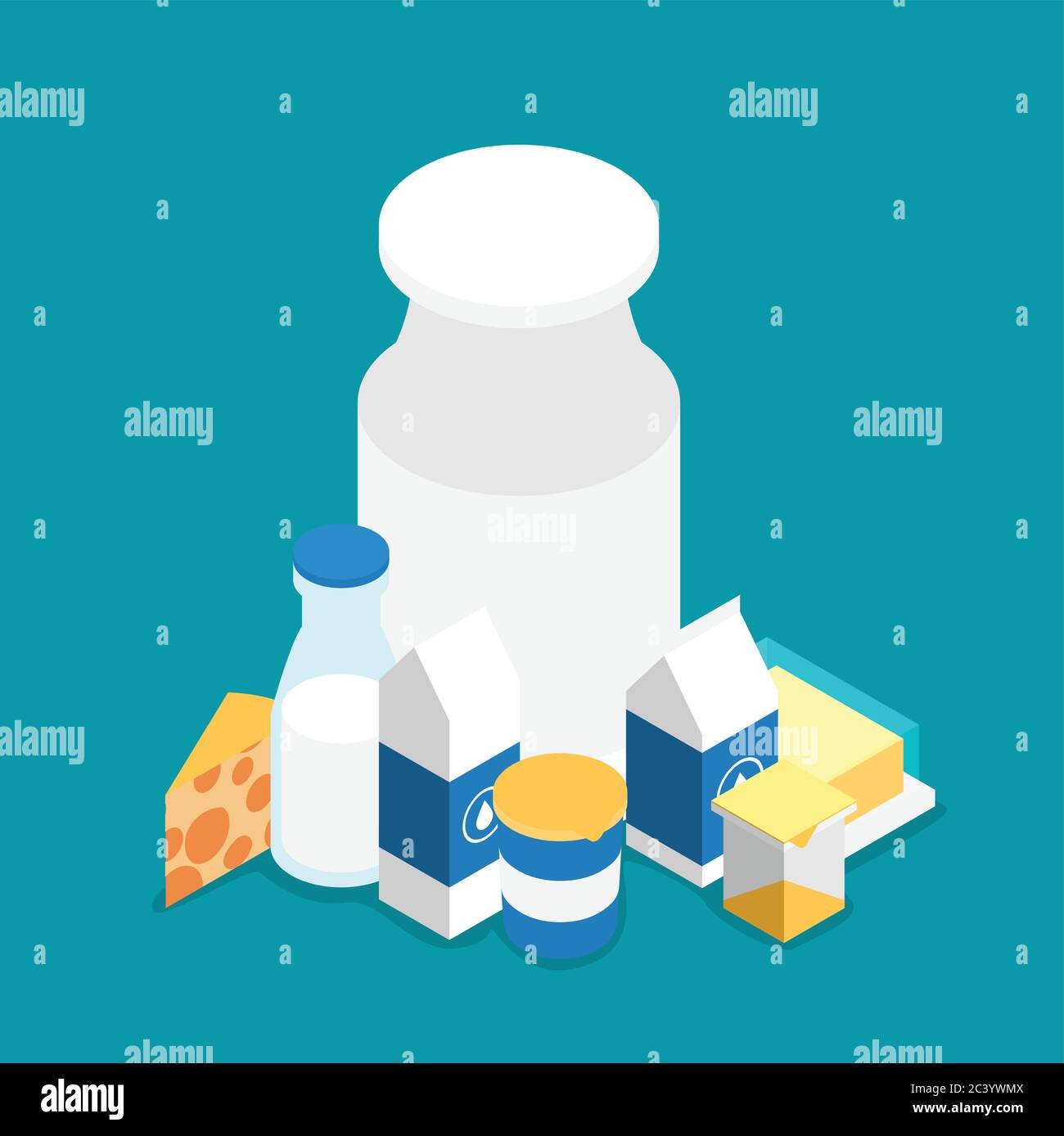 Isometric Vector Milk Icon Set Stock Vector Image And Art Alamy