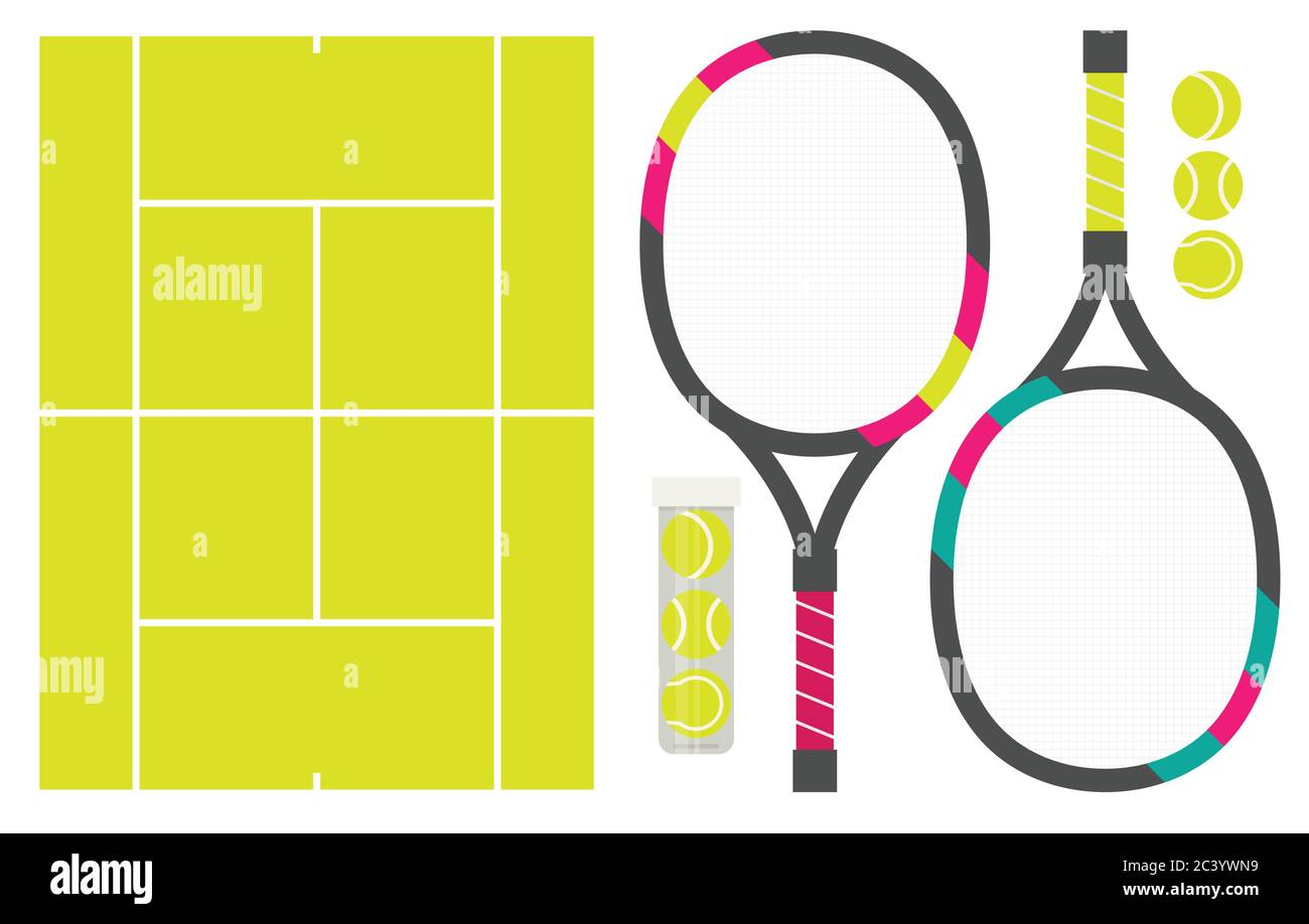 Tennis rackets balls Stock Vector Images - Alamy