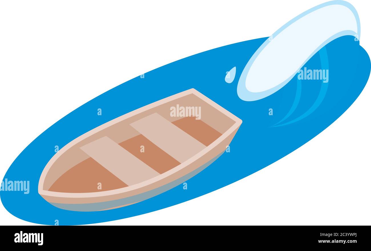 Empty traditional wooden boat Stock Vector Images - Alamy