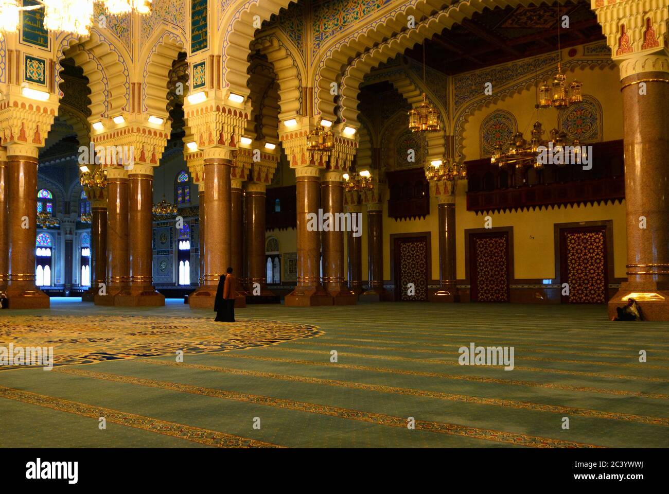 SANAA, YEMEN - MARCH 6: Interior of AL-Saleh mosque on Mar 6, 2010 in ...