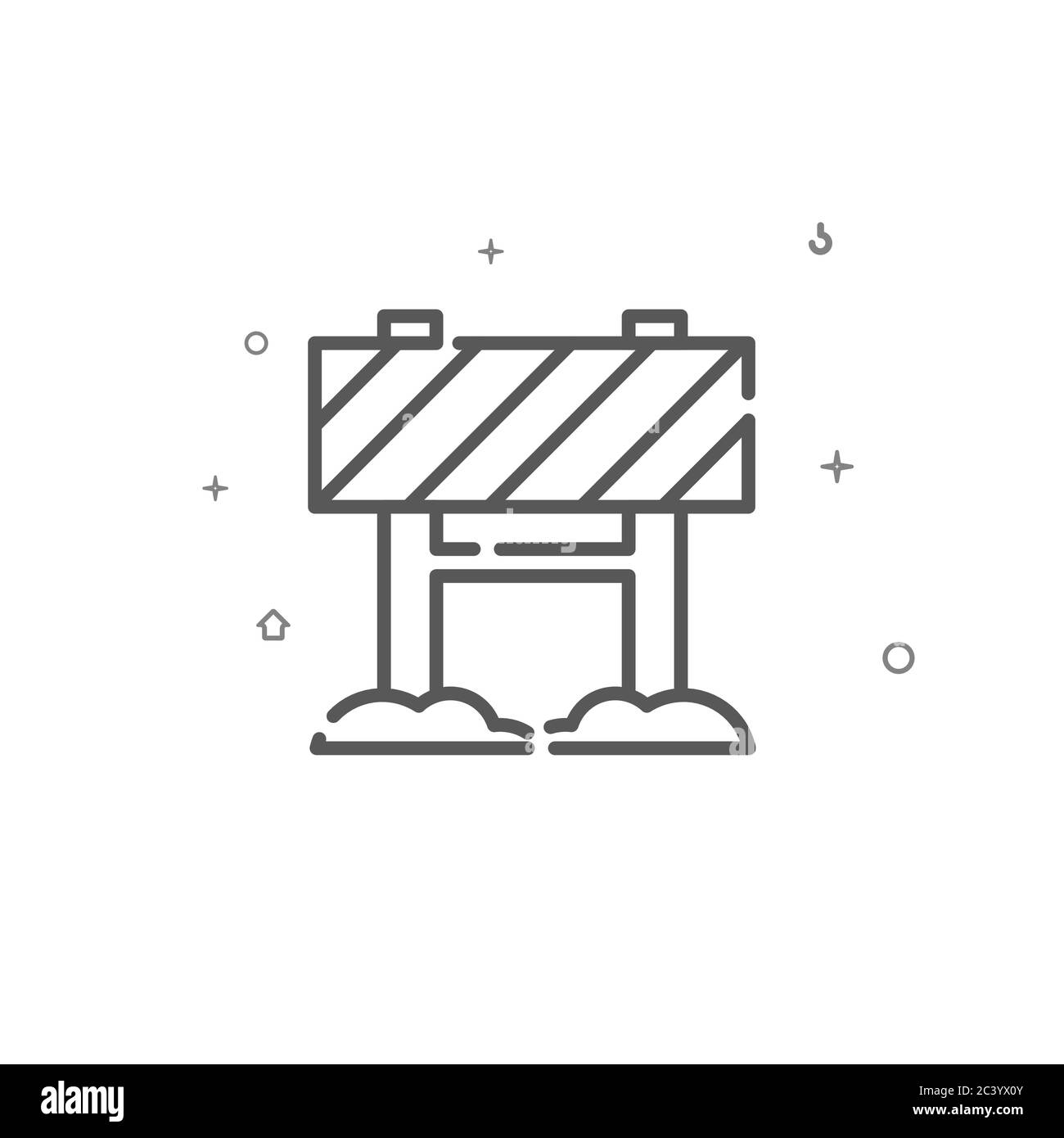 Road closed sign simple vector line icon. Symbol, pictogram, sign ...