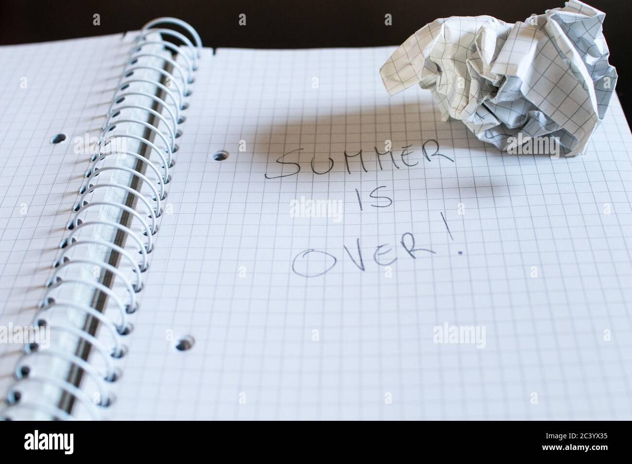 A notepad with squares and a pencil. Written on the sheet, the phrase ...