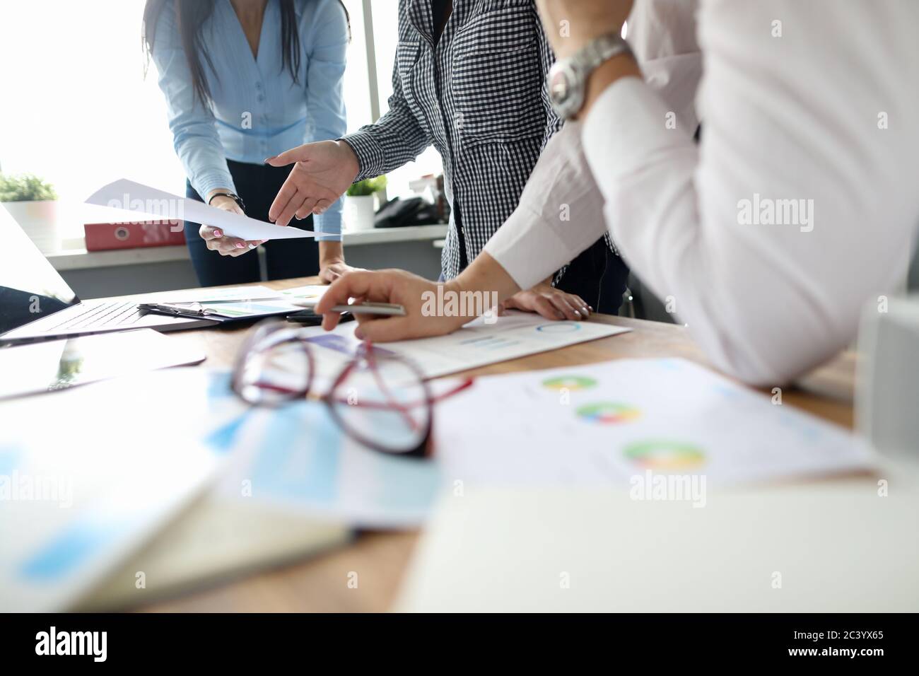 Business people working on project in modern office Stock Photo - Alamy