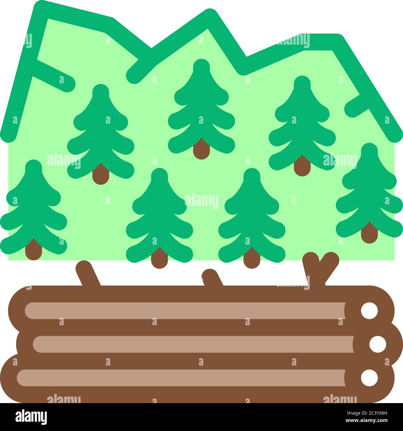 logging forest icon vector outline illustration Stock Vector Image ...