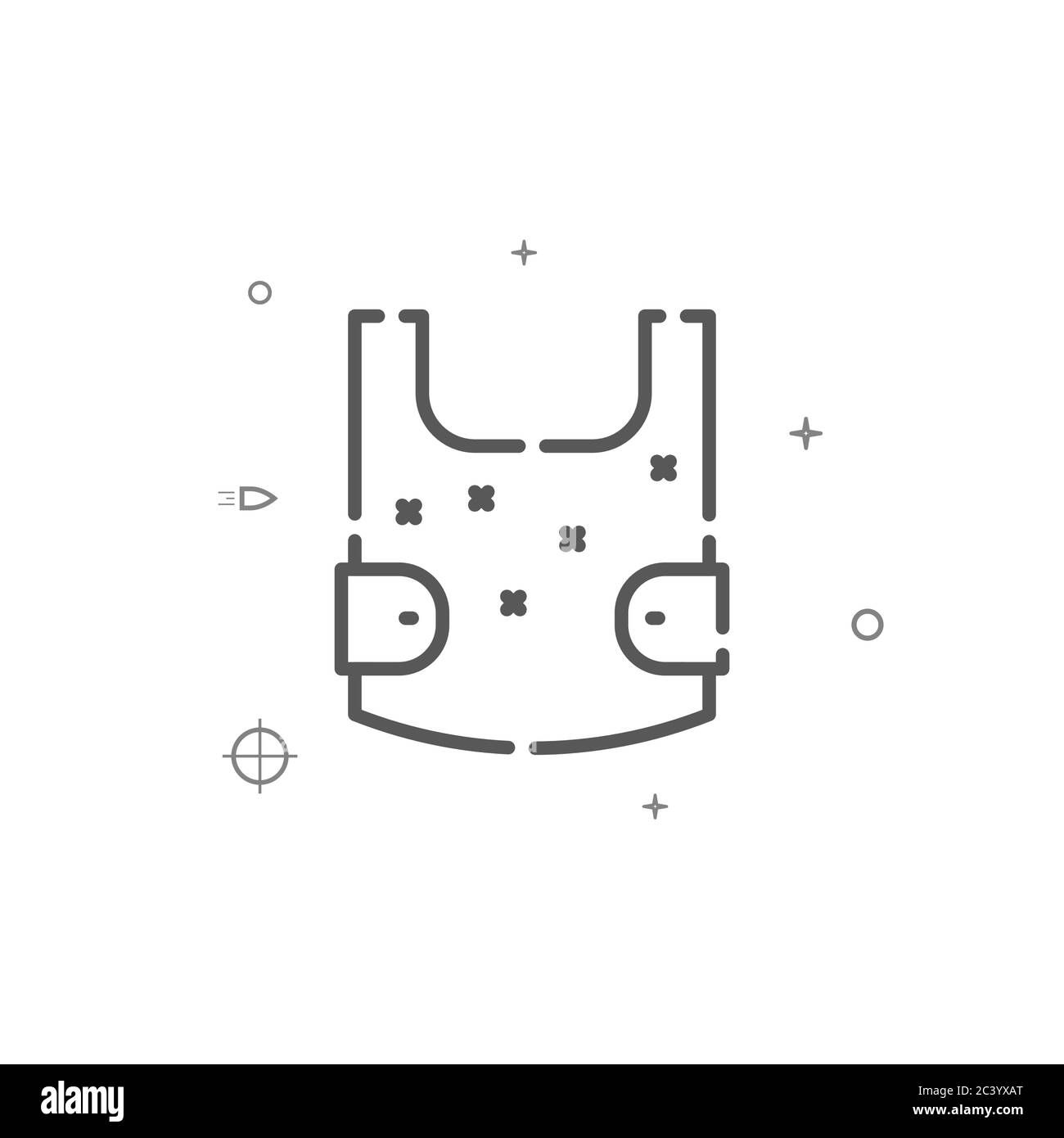 Body armor simple vector line icon. Symbol, pictogram, sign. Light ...