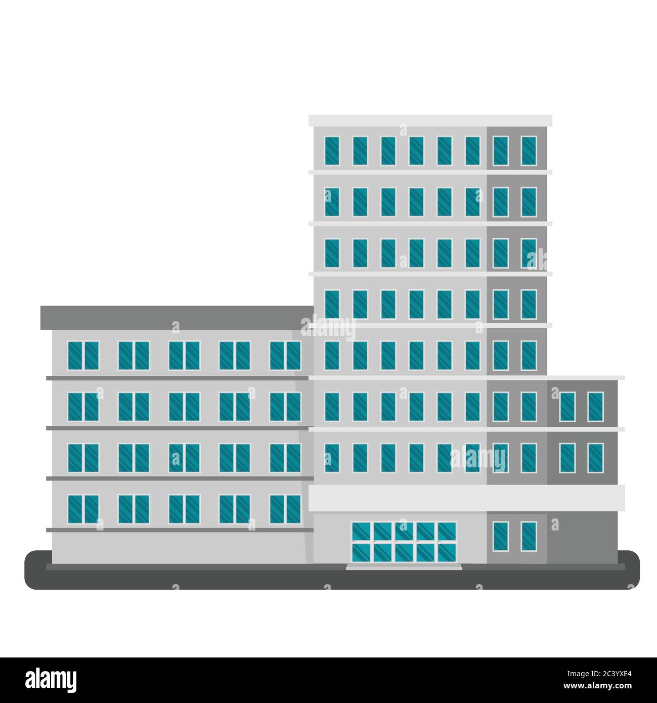 Single city office building in flat style vector Stock Vector Image ...