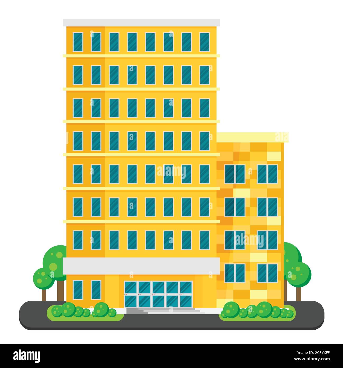 Single city office building in flat style vector Stock Vector Image ...