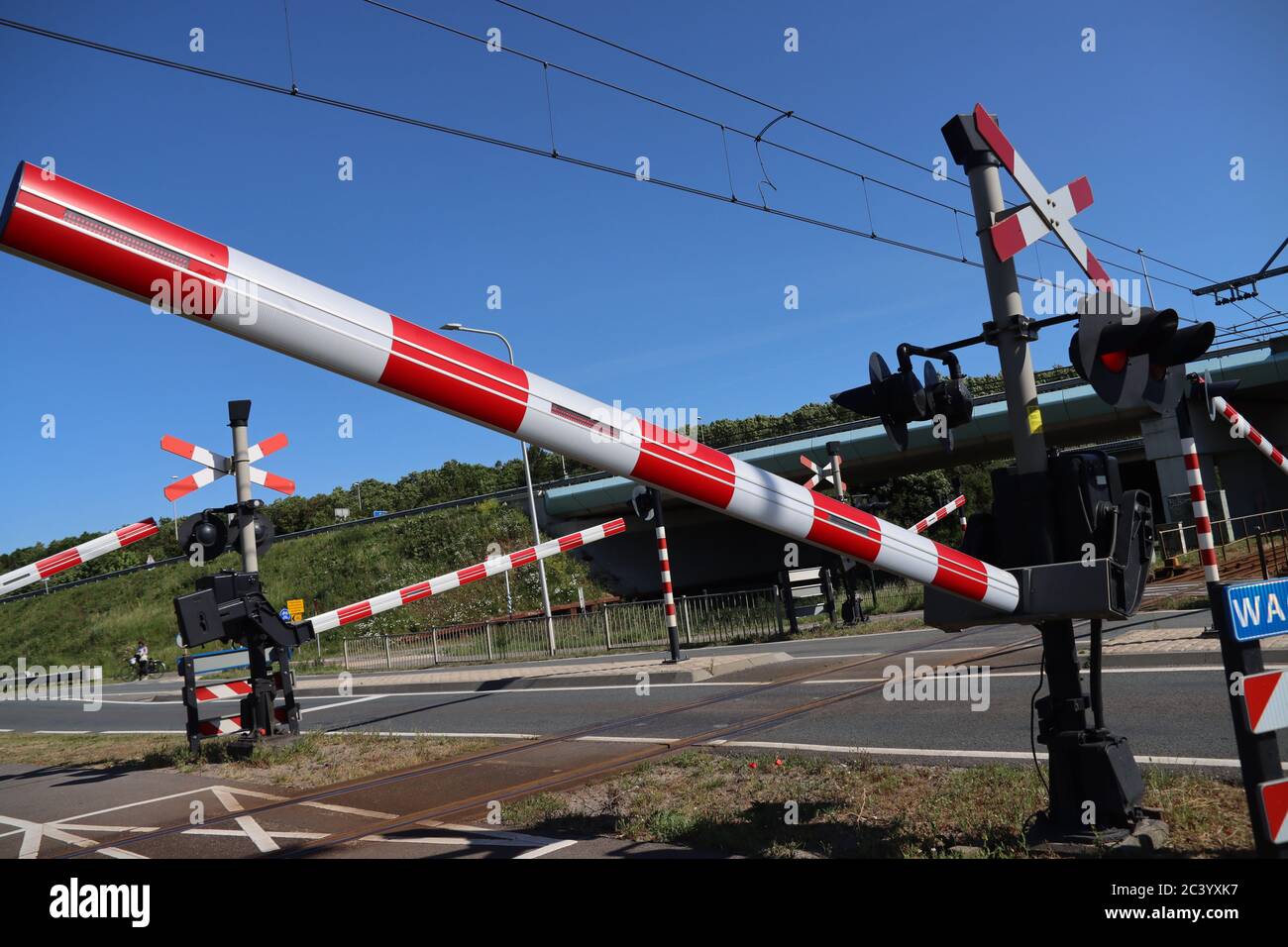 European railroad crossing sign hi-res stock photography and images - Alamy