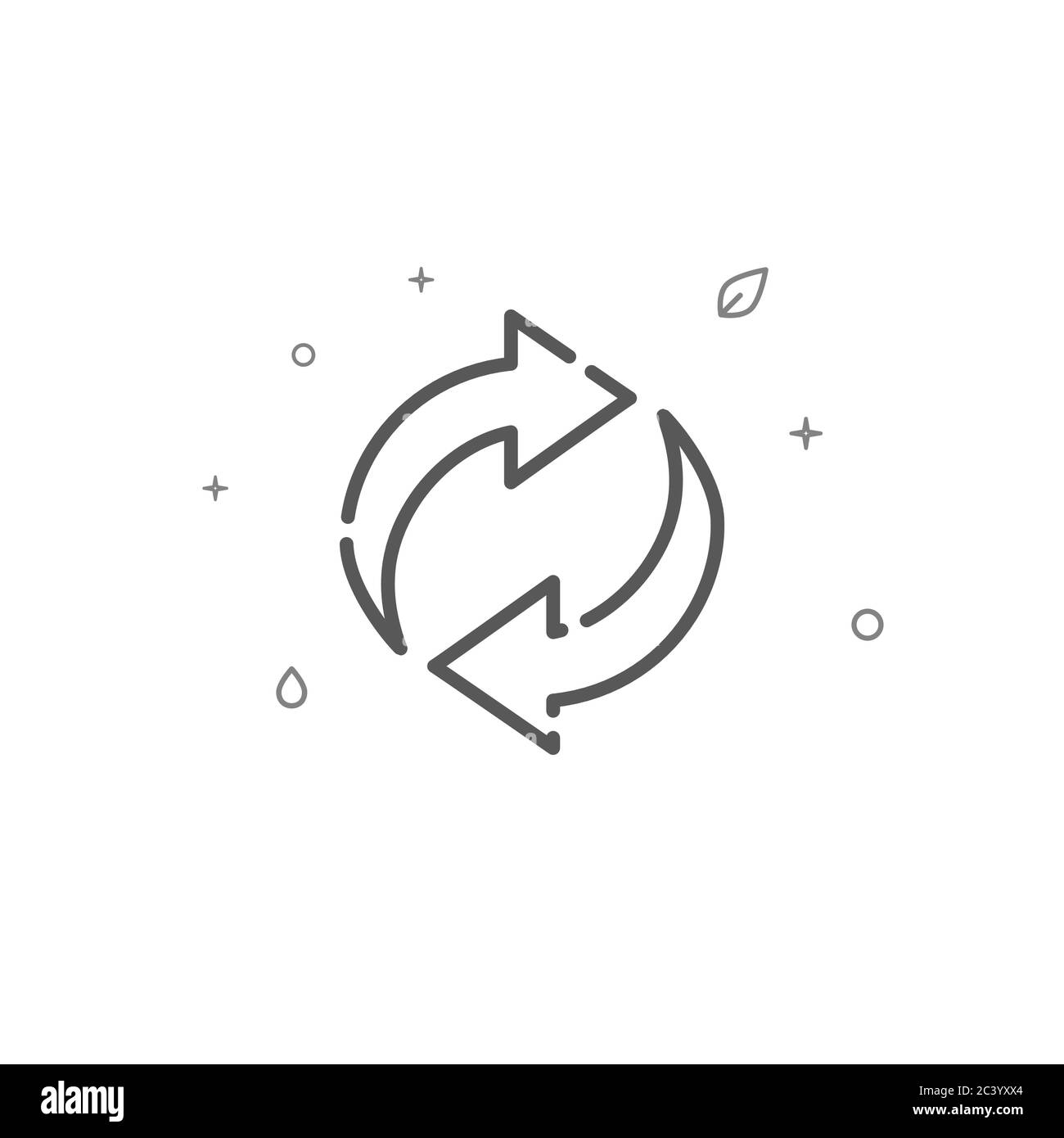 Recycling simple vector line icon. Environment protection sign. Light ...