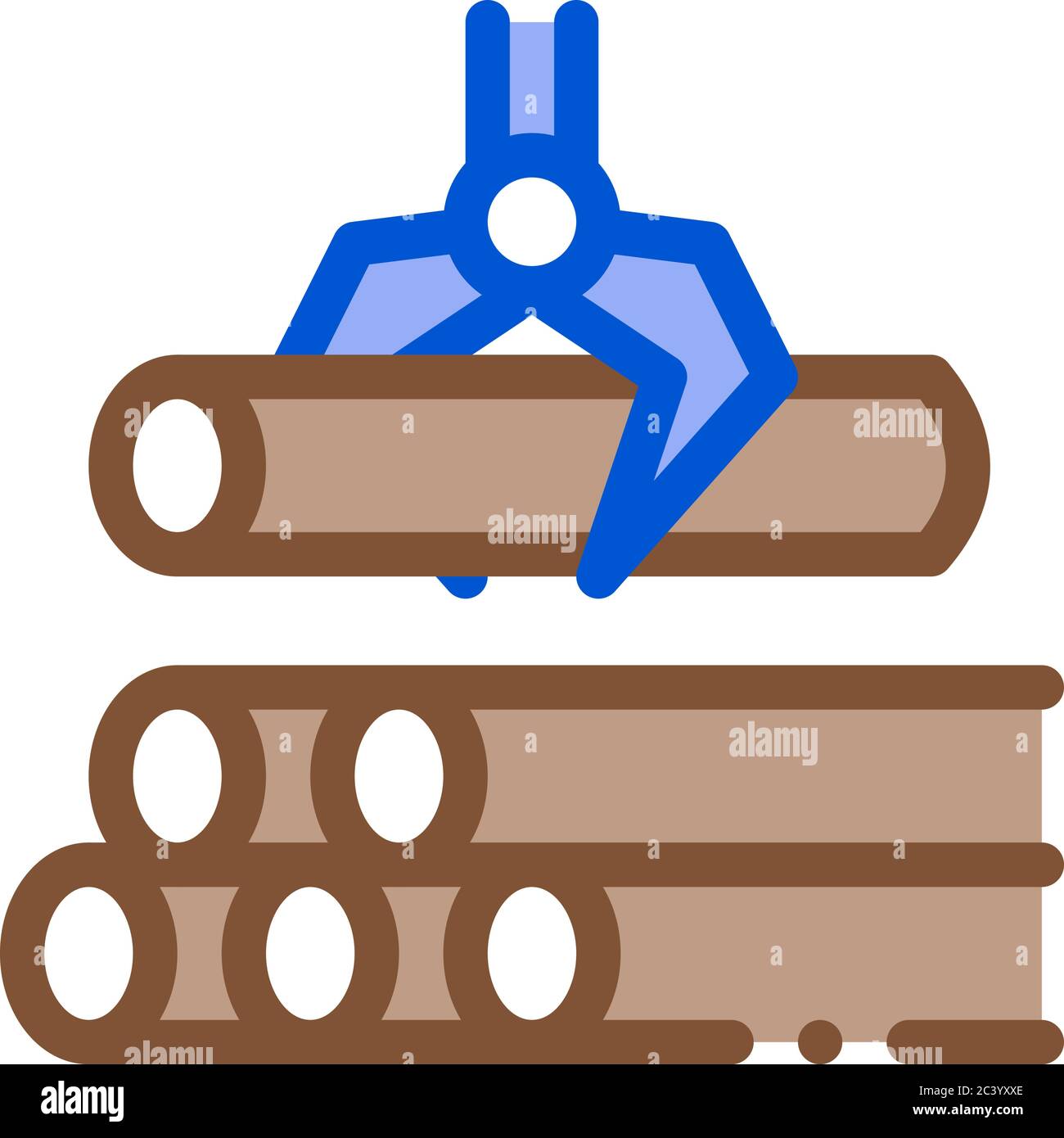 loading timber wood machine icon vector outline illustration Stock ...