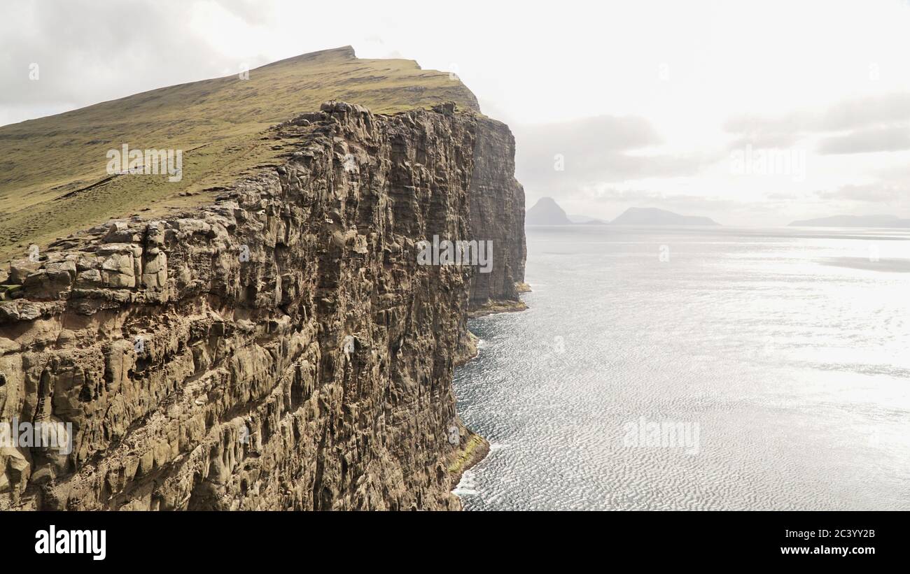 Trælanípa Slave Cliff and Leitisvatn Lake mountain landscapes in the ...