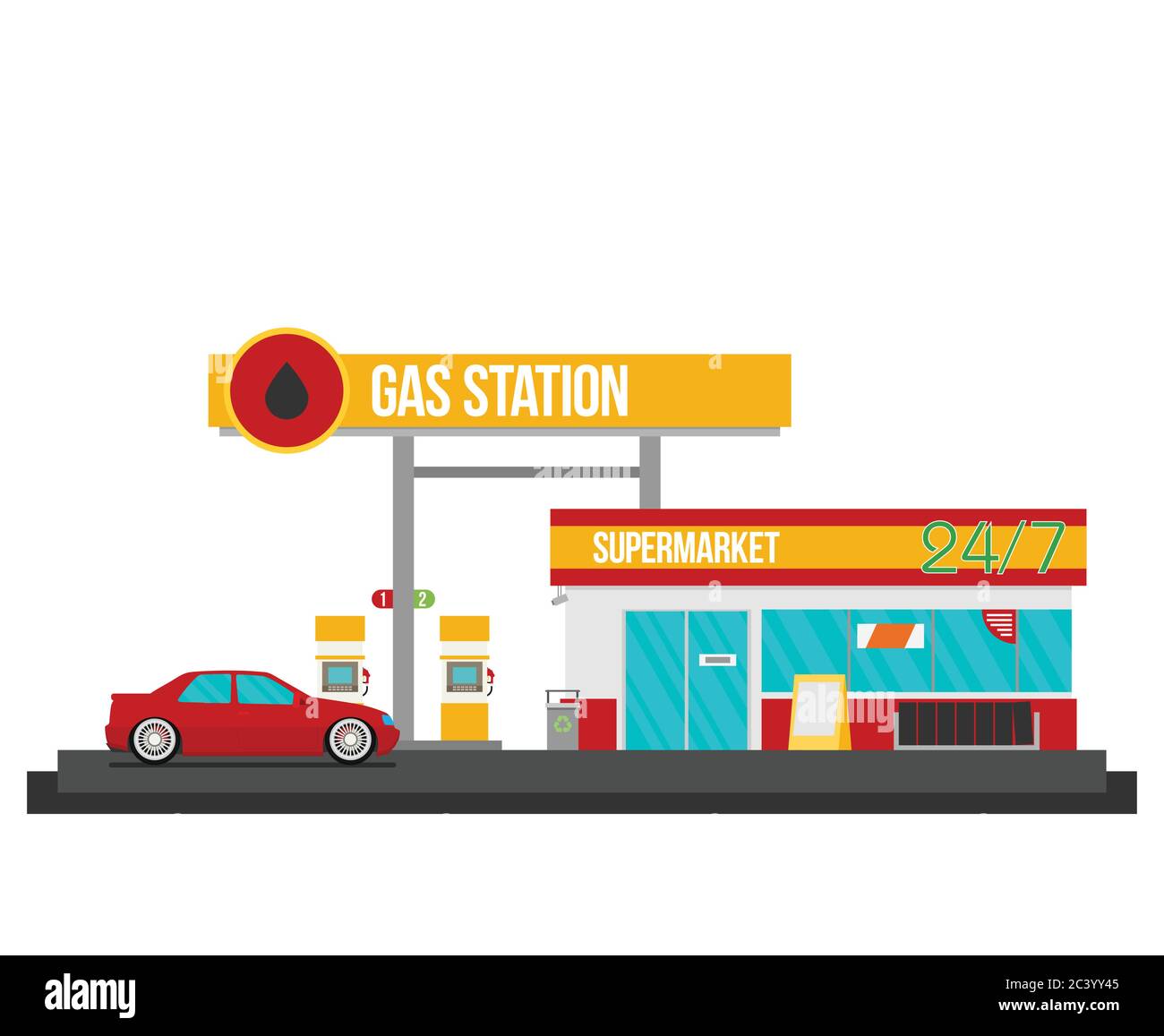 Gas station vector illustration Stock Vector Image & Art - Alamy