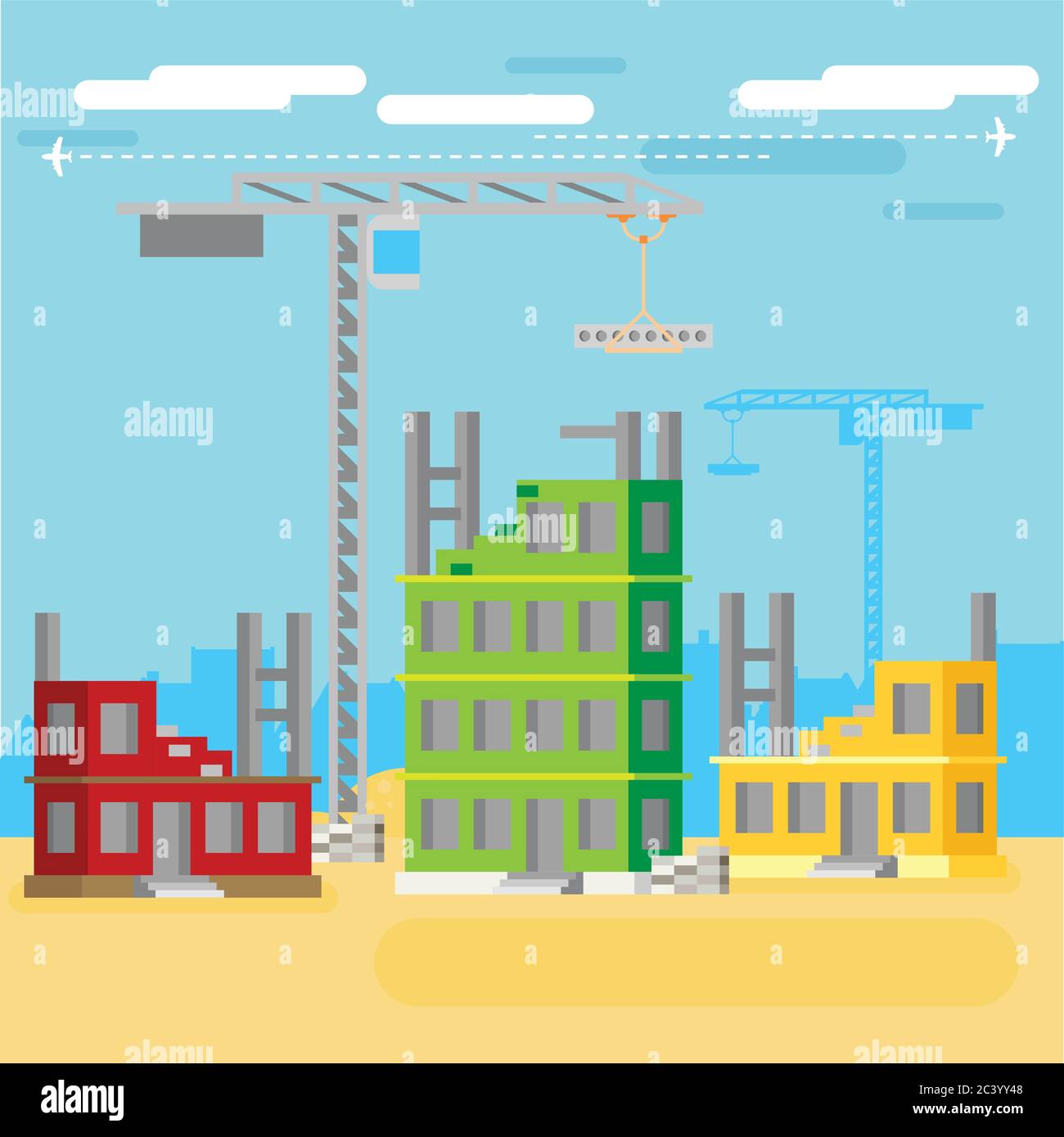 Building a house. Vector flat illustration Stock Vector Image & Art - Alamy