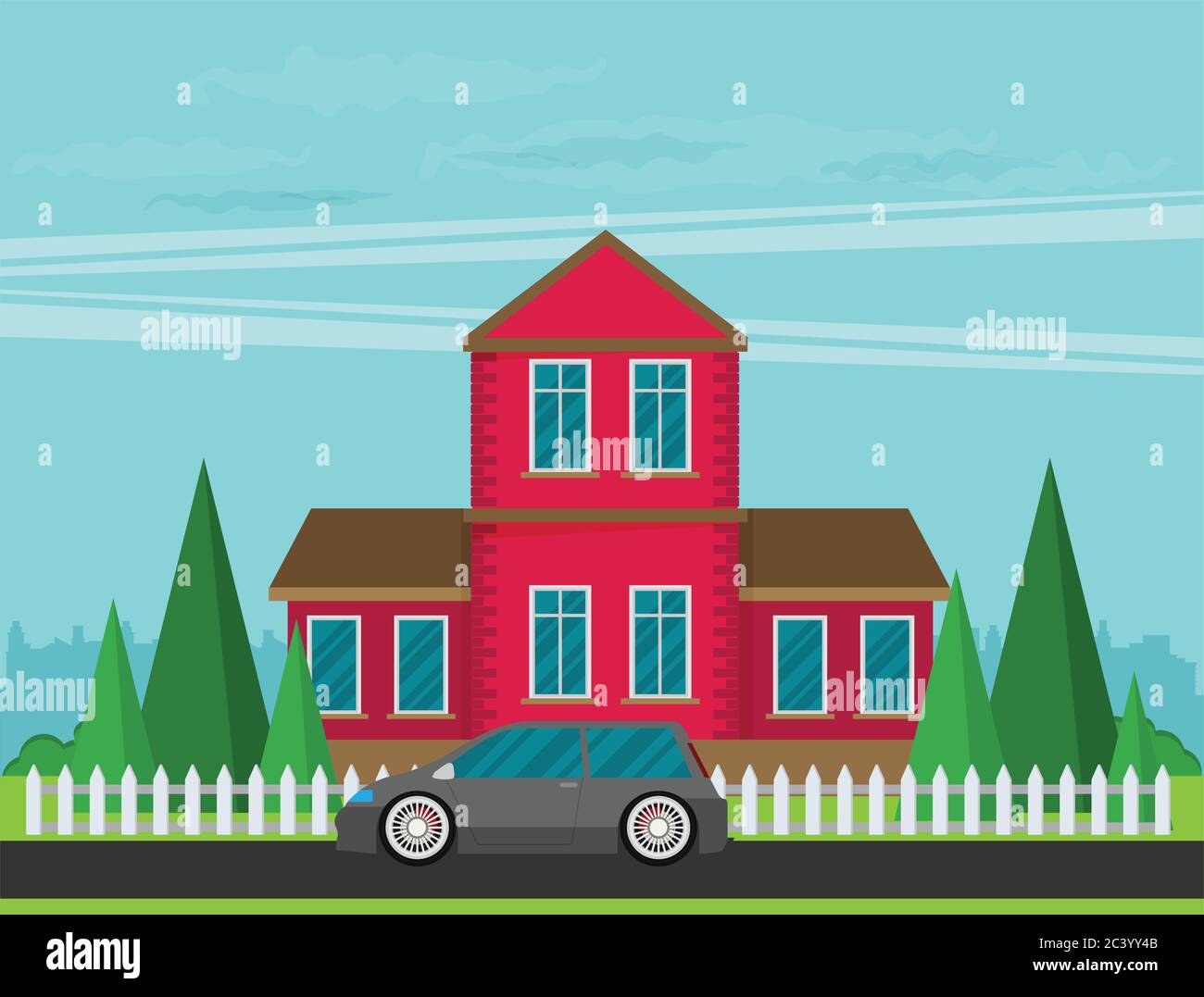 Flat Residential House. Vector illustration Stock Vector Image & Art ...