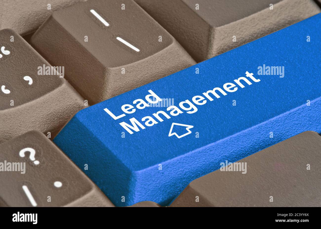 keyboard with keys for lead management Stock Photo - Alamy