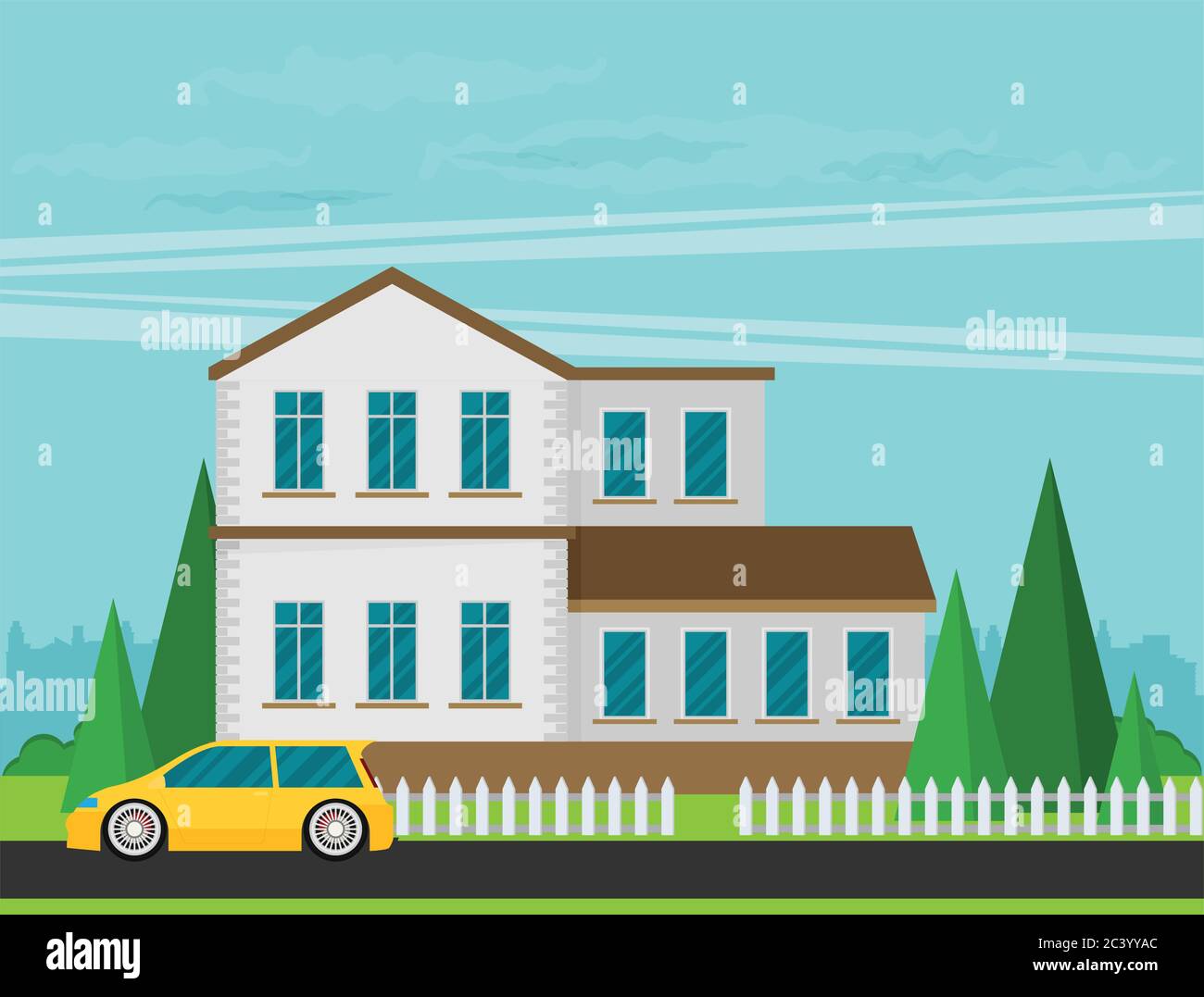 Flat Residential House. Vector illustration Stock Vector Image & Art ...