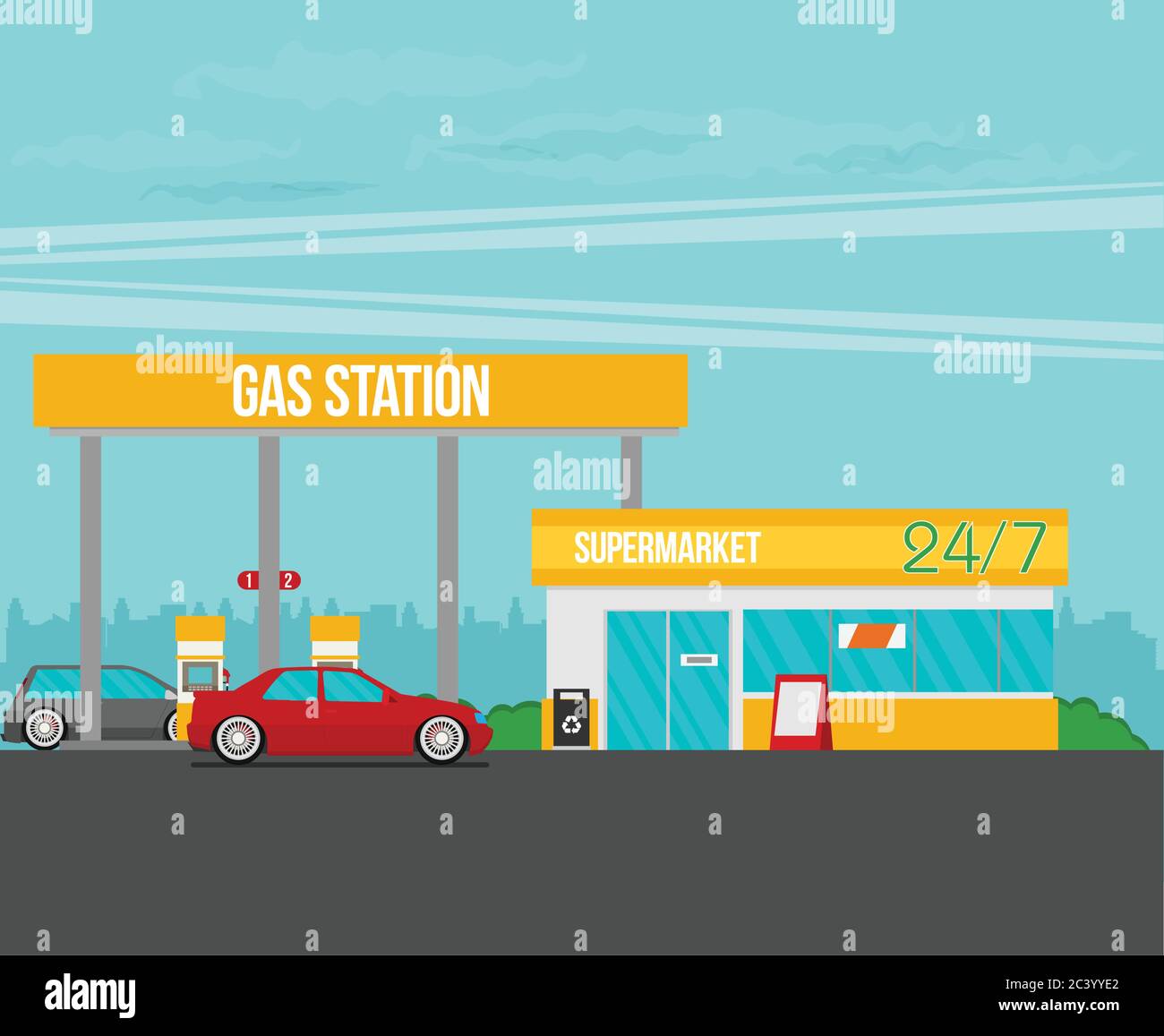 Gas station vector illustration Stock Vector Image & Art - Alamy Gas station vector illustration Stock Vector Image & Art - Alamy