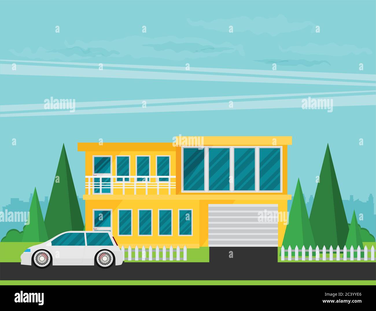 Flat Residential House. Vector illustration Stock Vector Image & Art ...