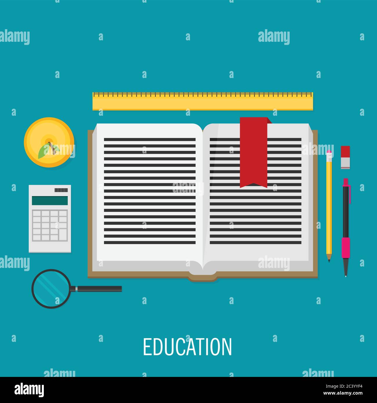Education flat design concept for design vector Stock Vector Image ...