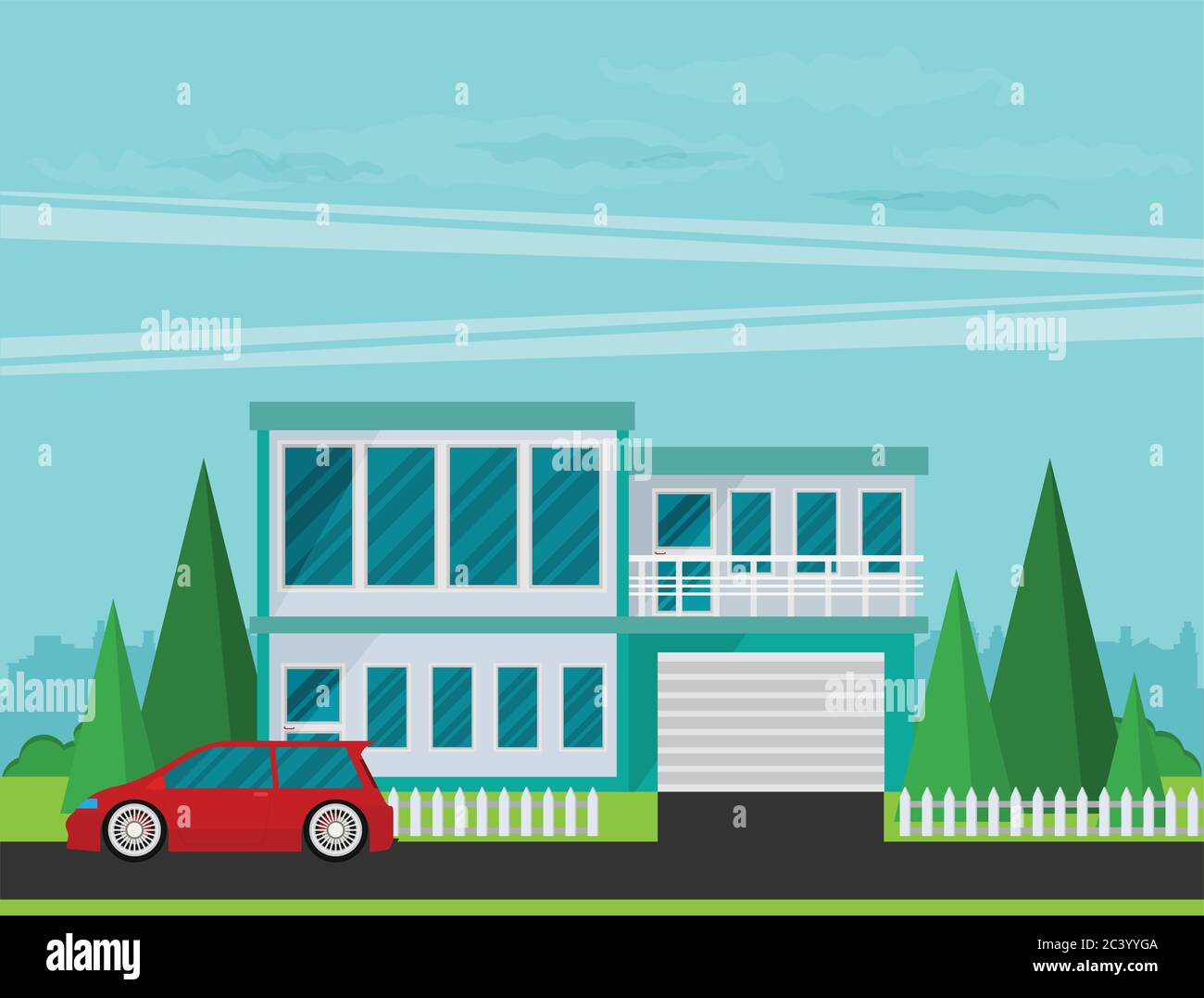 Flat Residential House. Vector illustration Stock Vector Image & Art ...