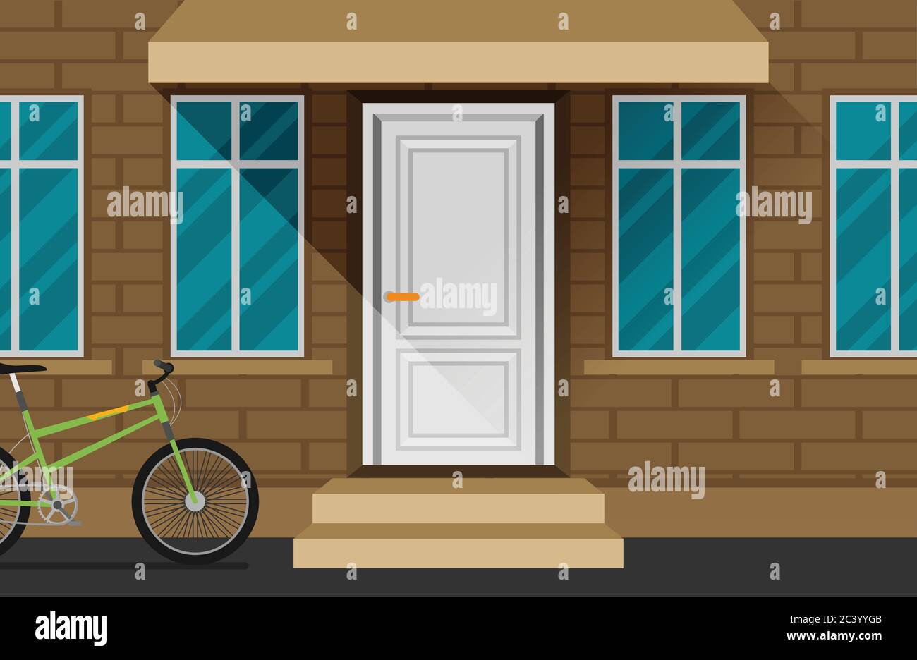 Front Door House Exterior flat vector Stock Vector Image & Art - Alamy