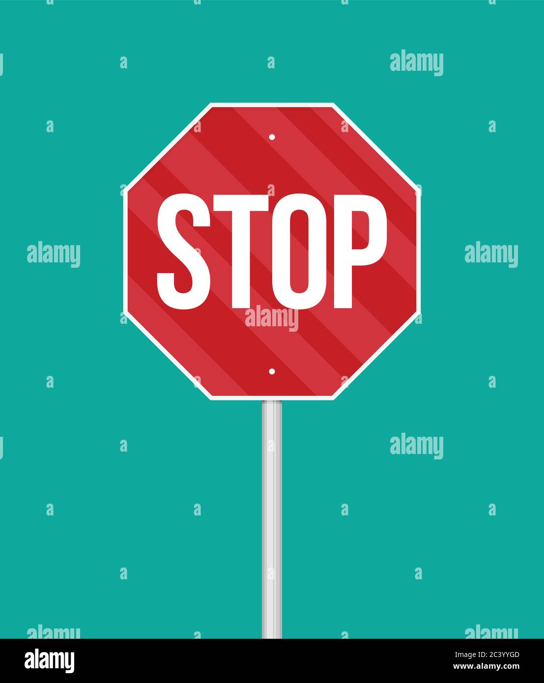 A vector stop sign on a pole in flat style Stock Vector Image & Art - Alamy