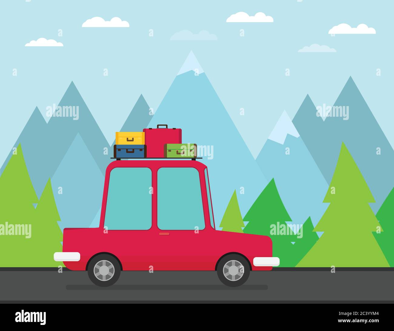 Travel car. Vector illustration Stock Vector Image & Art - Alamy