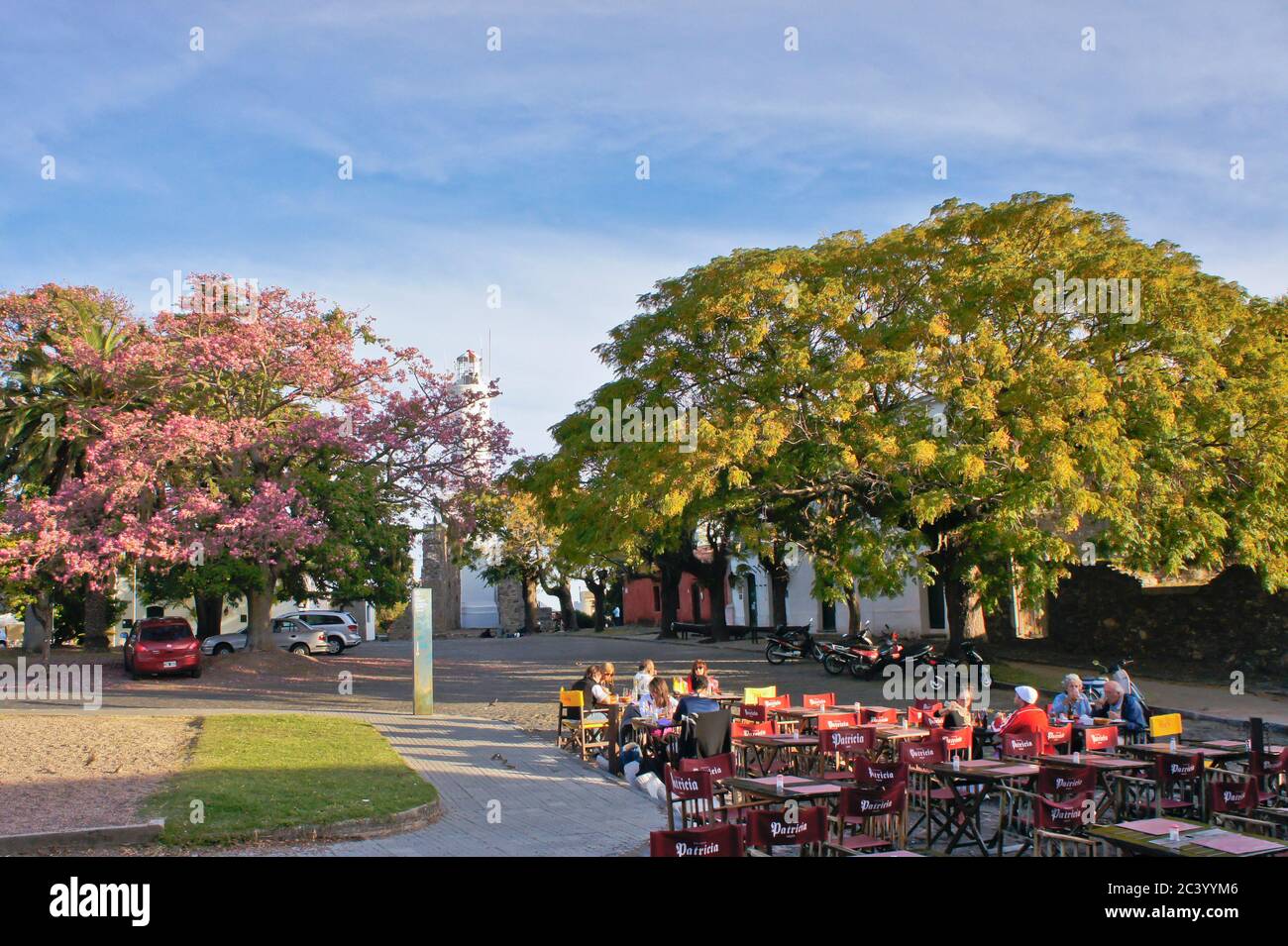 Old city street view Colonia del Sacramento, Uruguay, South America ...
