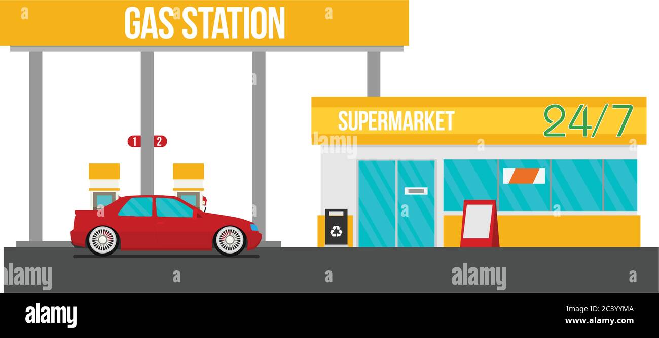 Gas station vector illustration Stock Vector Image & Art - Alamy
