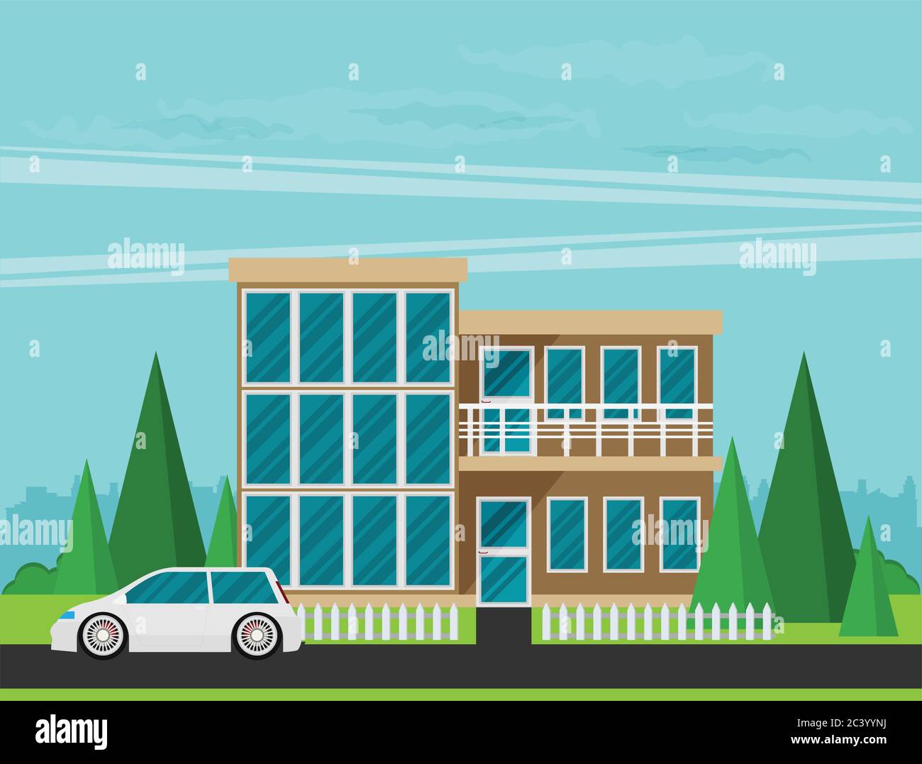 Flat Residential House. Vector illustration Stock Vector Image & Art ...
