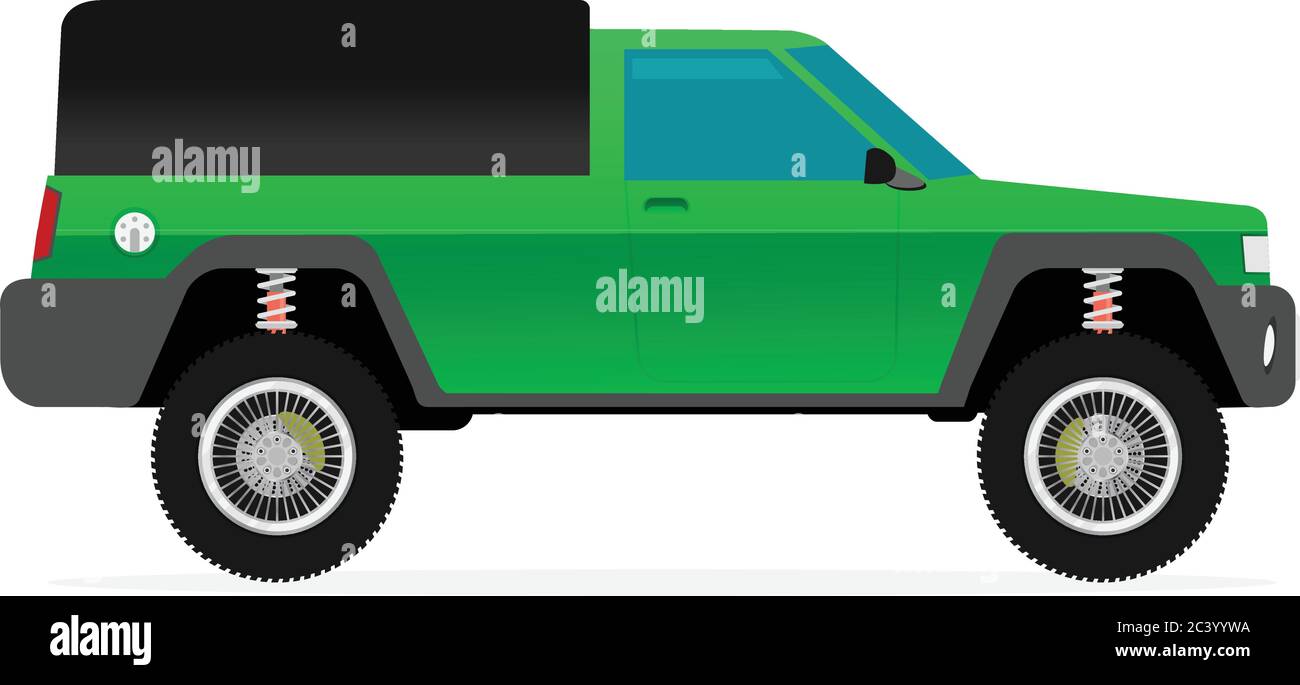 Flat vector off-road car isolated on white background Stock Vector ...