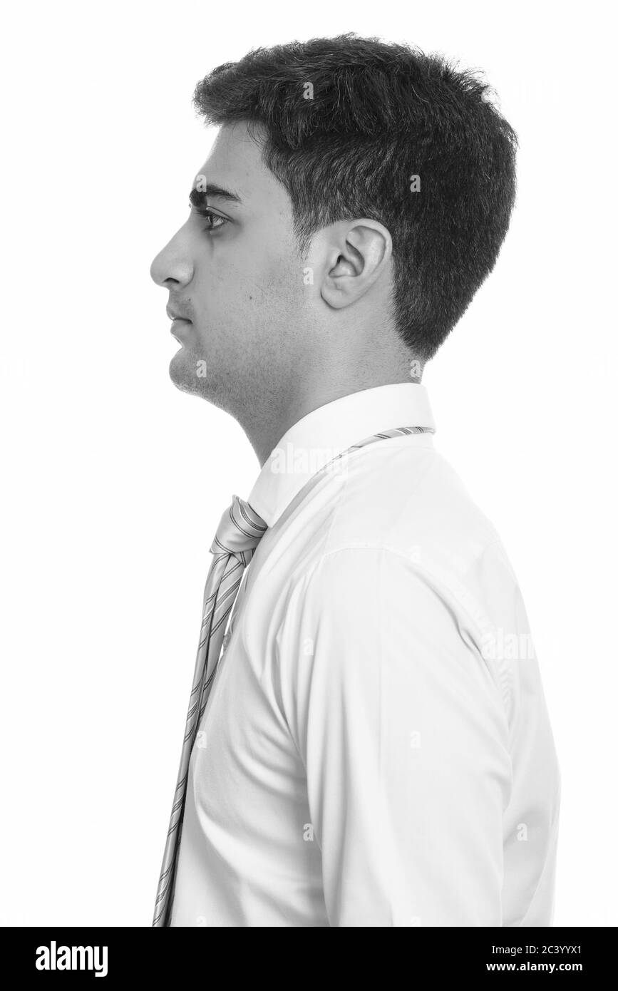 Side view handsome businessman Black and White Stock Photos & Images ...
