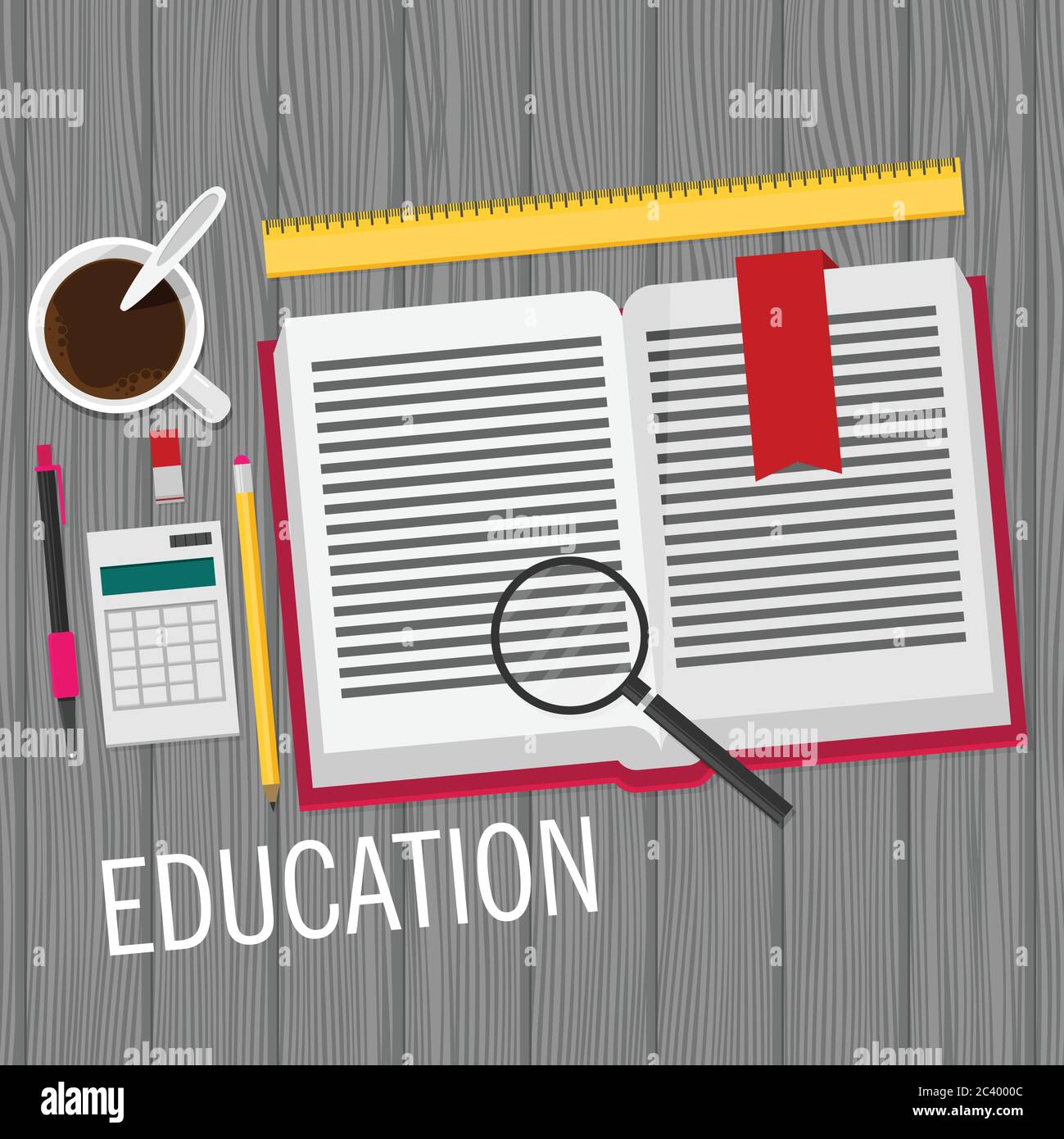 Education flat design concept for design vector Stock Vector Image ...