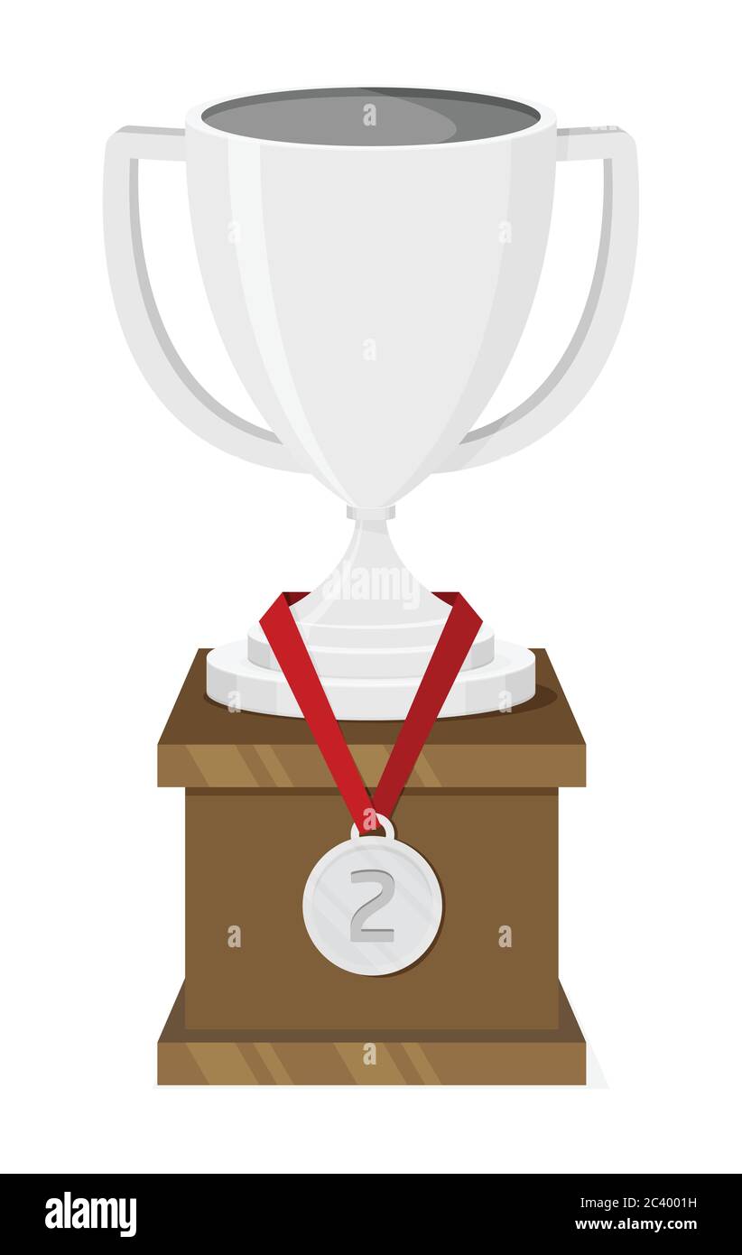 Flat vector silver cup with medal Stock Vector Image & Art - Alamy