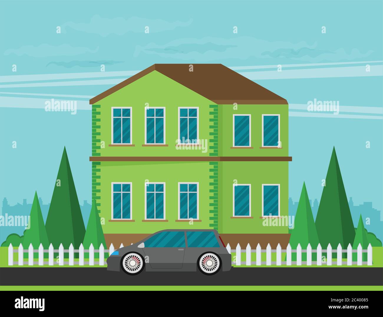 Flat Residential House. Vector illustration Stock Vector Image & Art ...