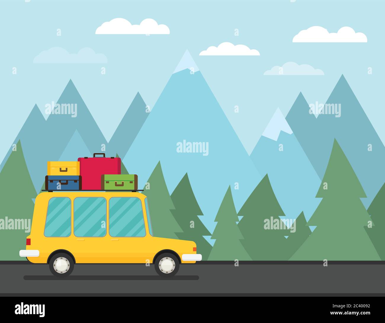 Travel car. Vector illustration Stock Vector Image & Art - Alamy