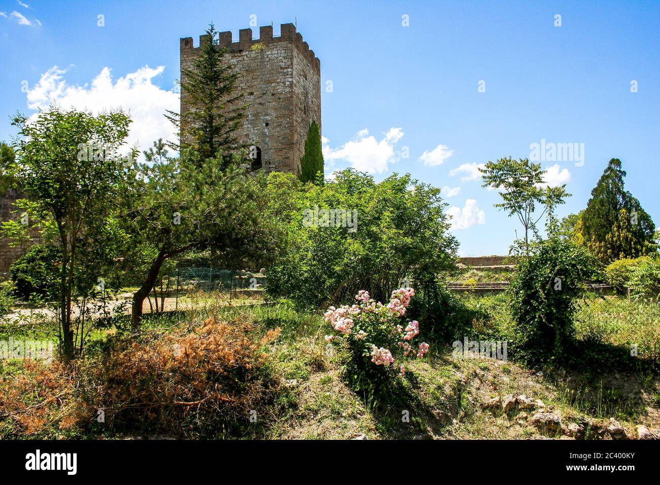 Tower of the Castello di Lombardia, in Enna (Sicily / Italy Stock Photo ...