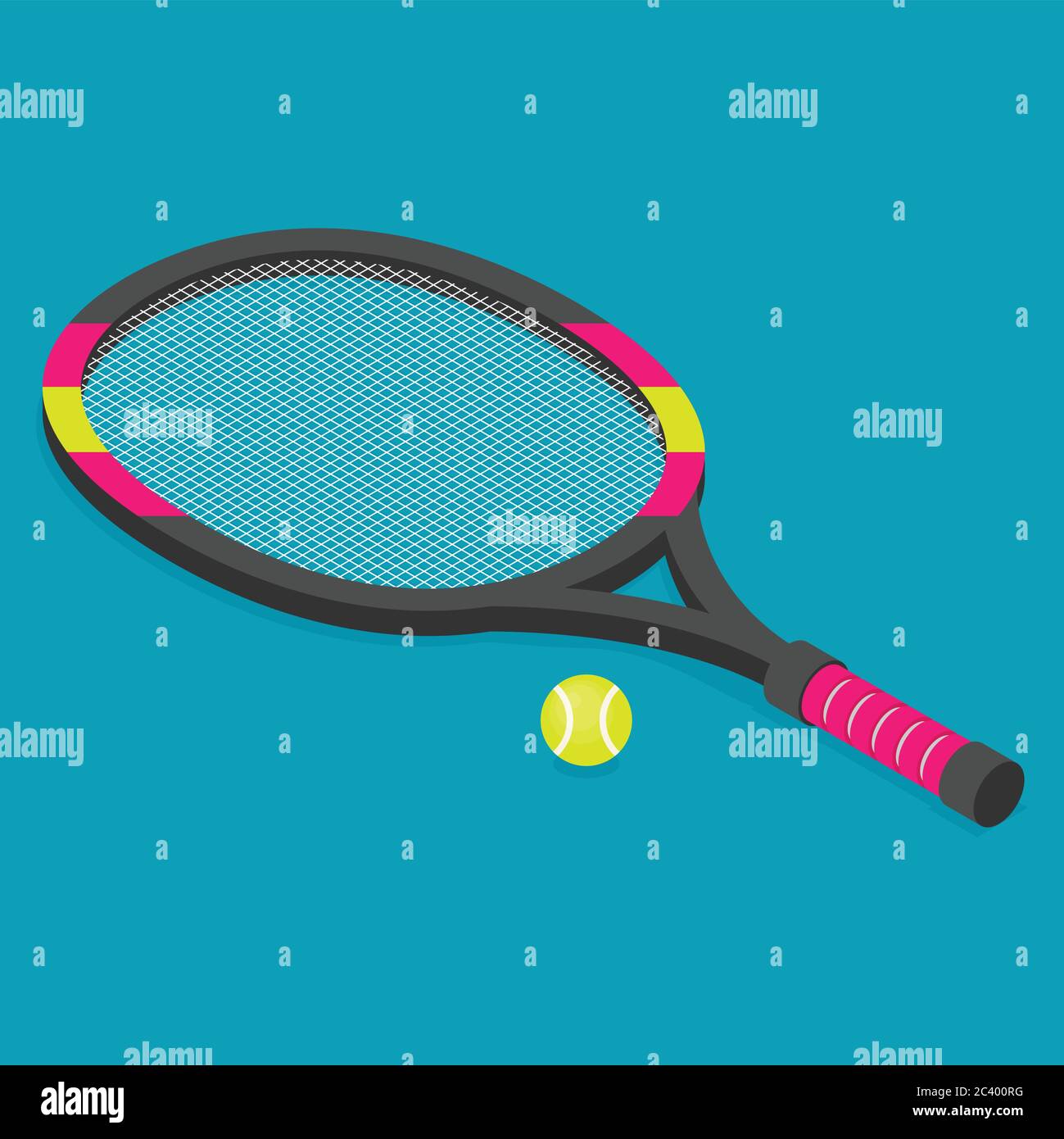 Vector isometric set of tennis racket and tennis ball Stock Vector ...