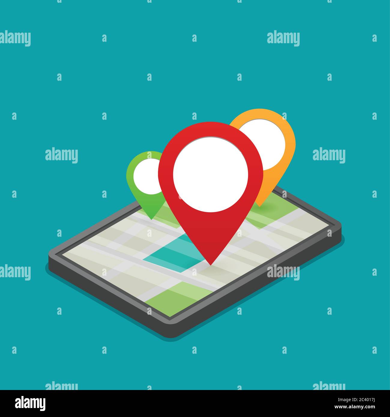 Flat vector GPS navigation Stock Vector Image & Art - Alamy