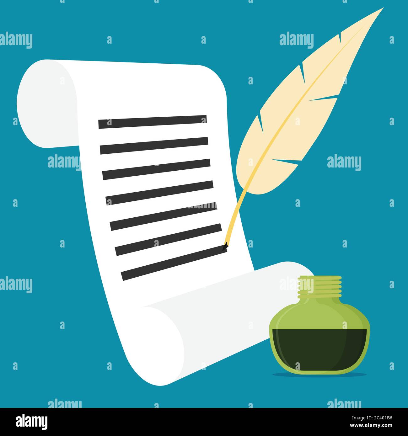 Ink with pen flat vector icon Stock Vector Image & Art - Alamy