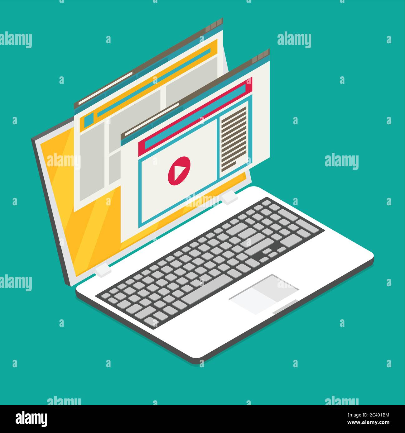 Laptop open window Stock Vector Images - Alamy