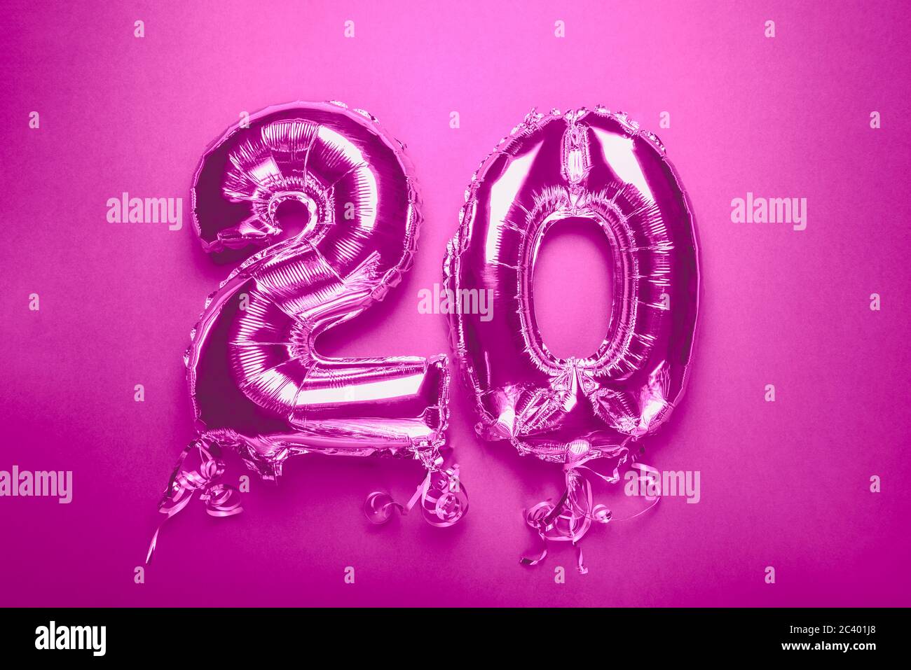 Silver Number Balloon 20 Stock Photo - Alamy