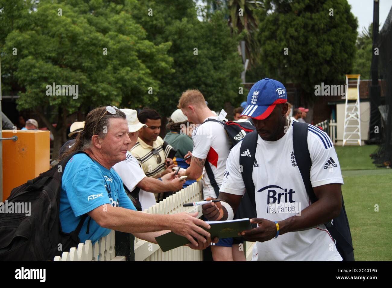 English cricketer Michael Carberry signs autographs and has his photo ...