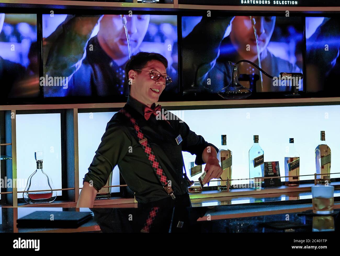Happy Non-Binary Bartender Stock Photo - Alamy