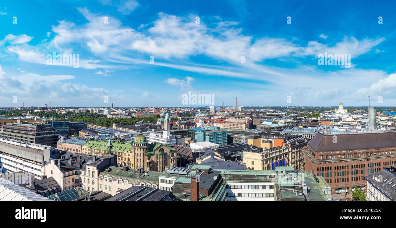 Panoramic aerial view of Helsinki in a beautiful summer day, Finland ...