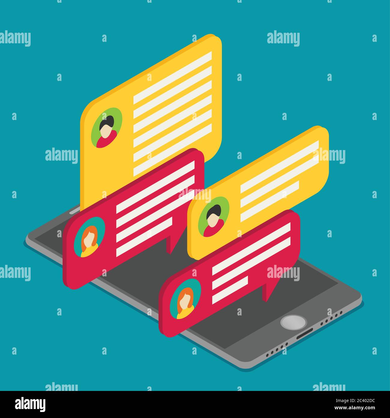 Mobile phone & messages, vector illustration Stock Vector Image & Art ...