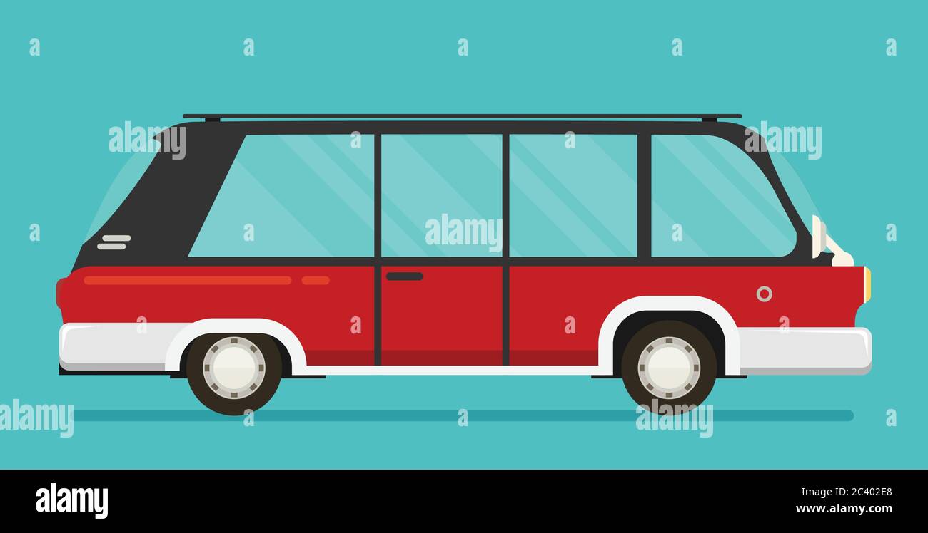 Vector illustration of a retro travel van Stock Vector Image & Art - Alamy