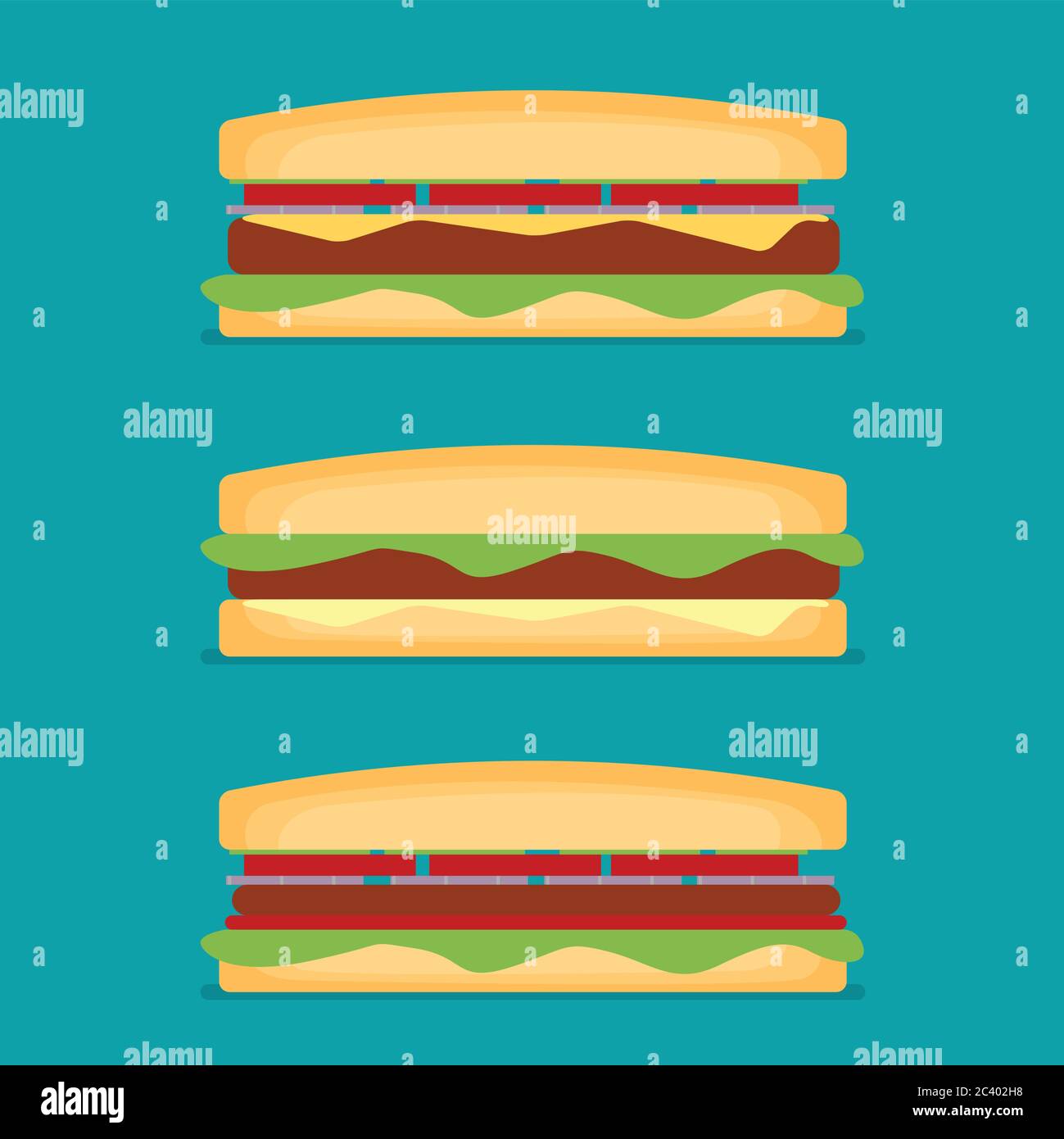 Sandwich flat style. Vector illustration Stock Vector Image & Art - Alamy