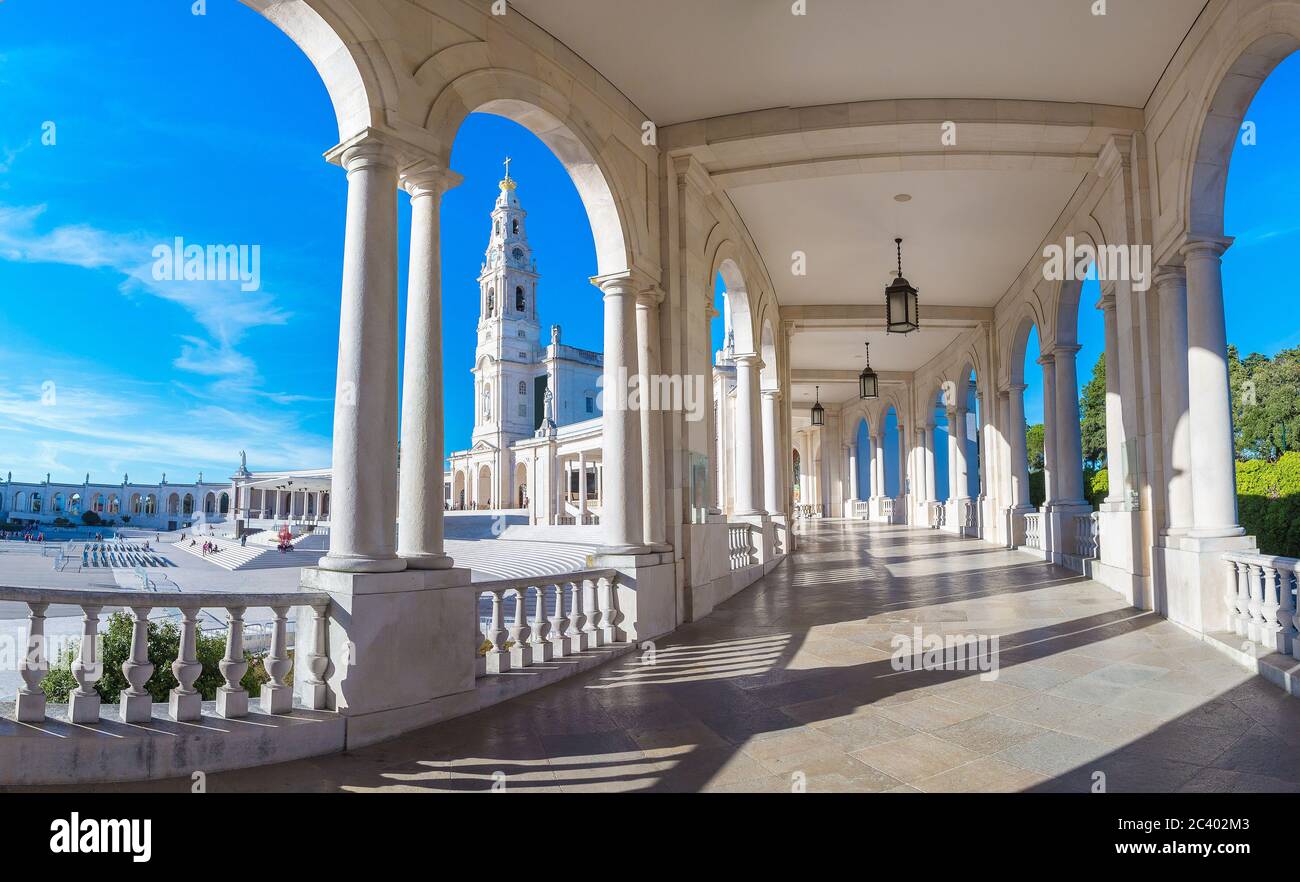 The Sanctuary of Fatima in a beautiful summer day, Portugal Stock Photo ...