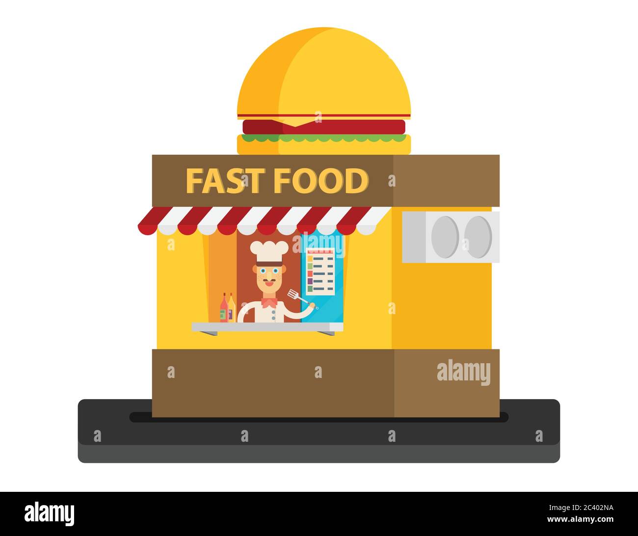 Stall sells fast food. Flat vector Stock Vector Image & Art - Alamy